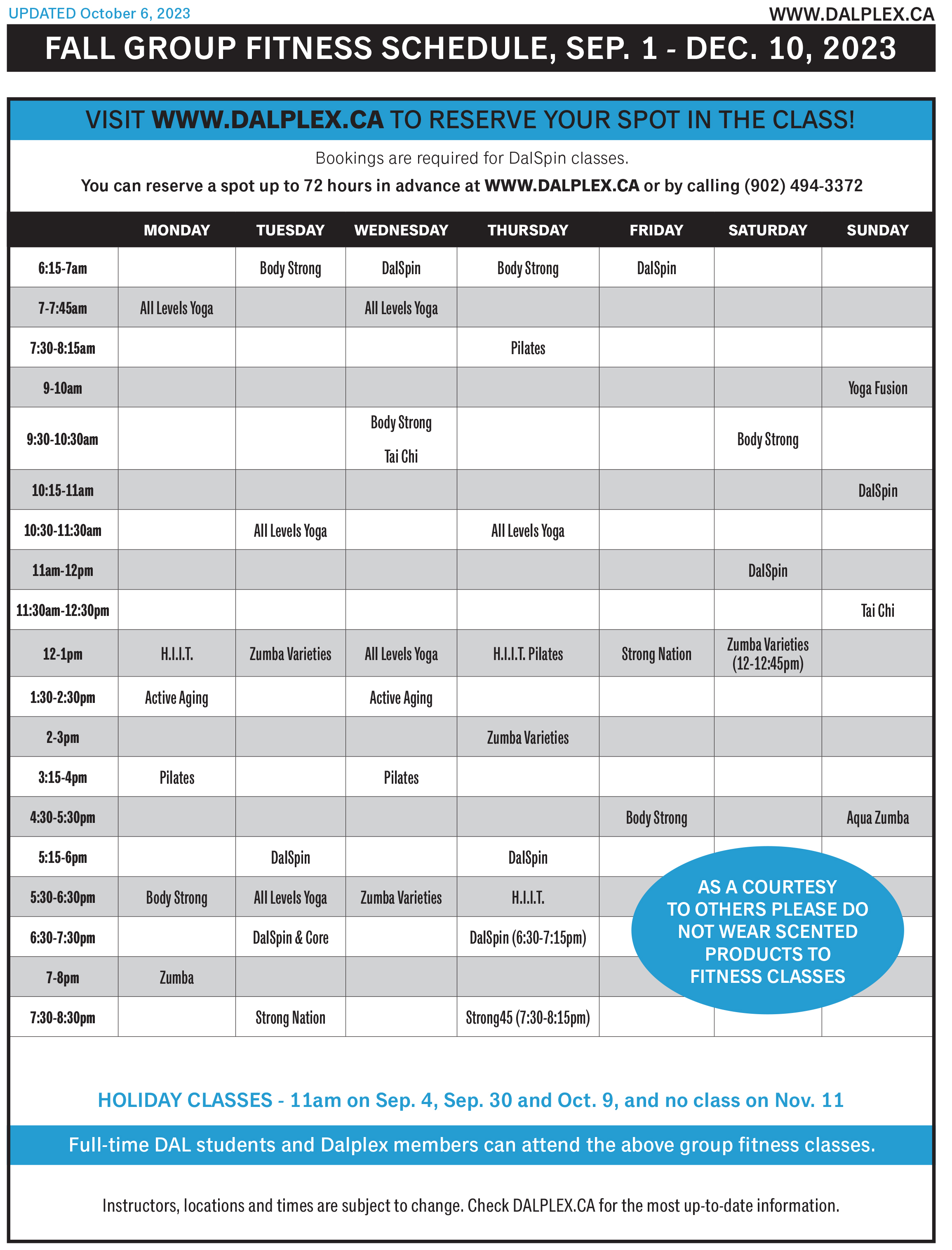 Group Fitness Classes - Athletics & Recreation - Dalhousie University